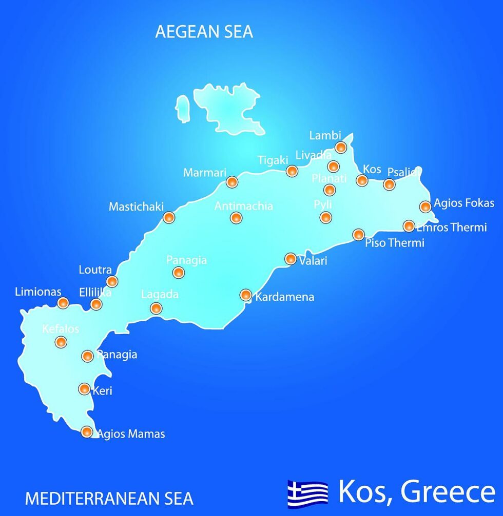 Map of Kos - Exquisite Kos Weddings